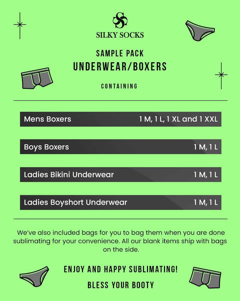 Sample Pack of Underwear/Boxers - Silky Socks